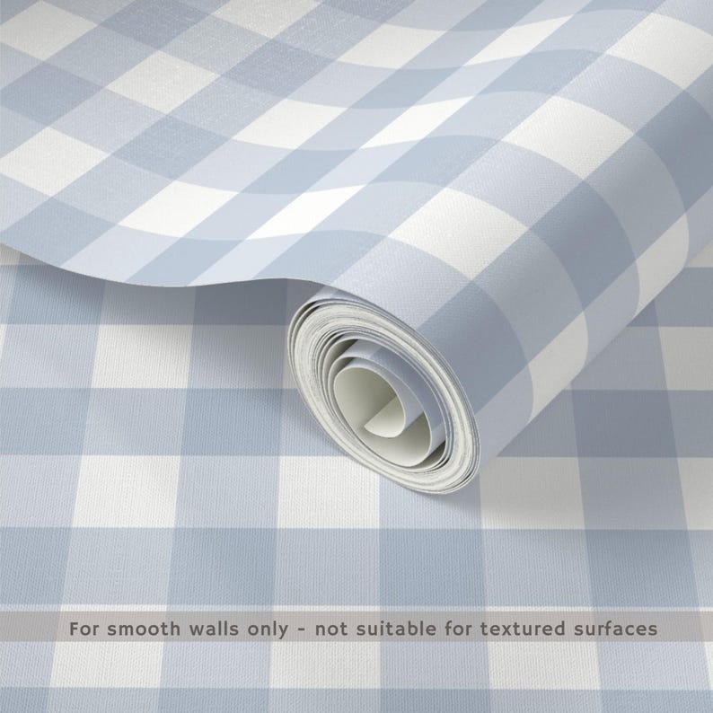 Blue Gingham Peel and Stick Wallpaper - French Country Style - Etsy