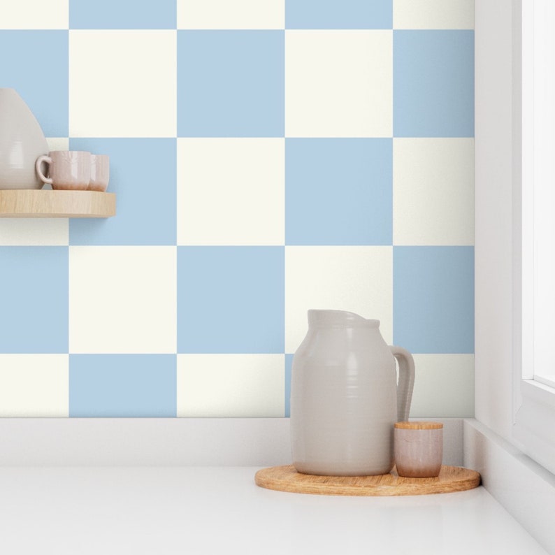 Checkered Wallpaper Neutral Neutral Wallpaper Living Room - Etsy