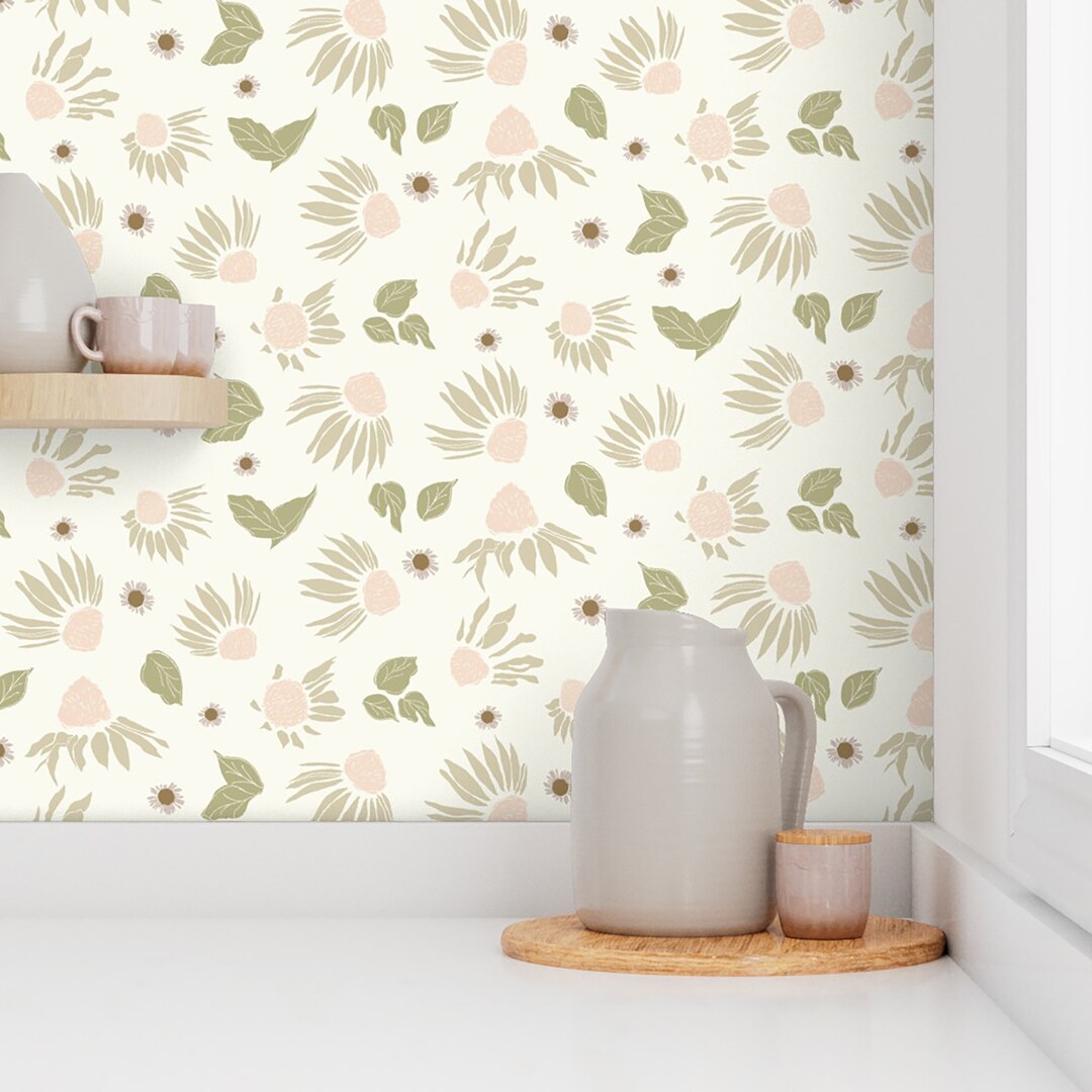 Pretty Sunflower Wallpaper in Peel and Stick and Prepasted, Textured ...