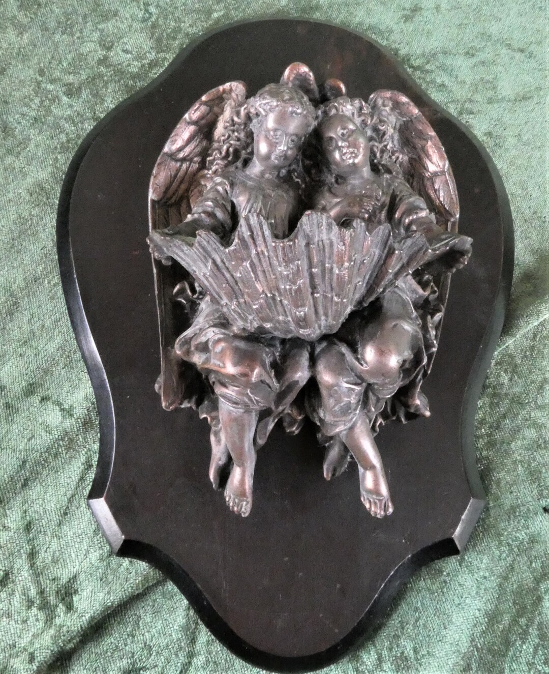 Antique French Silver Plated Stoup on Wooden Backing Board - Etsy