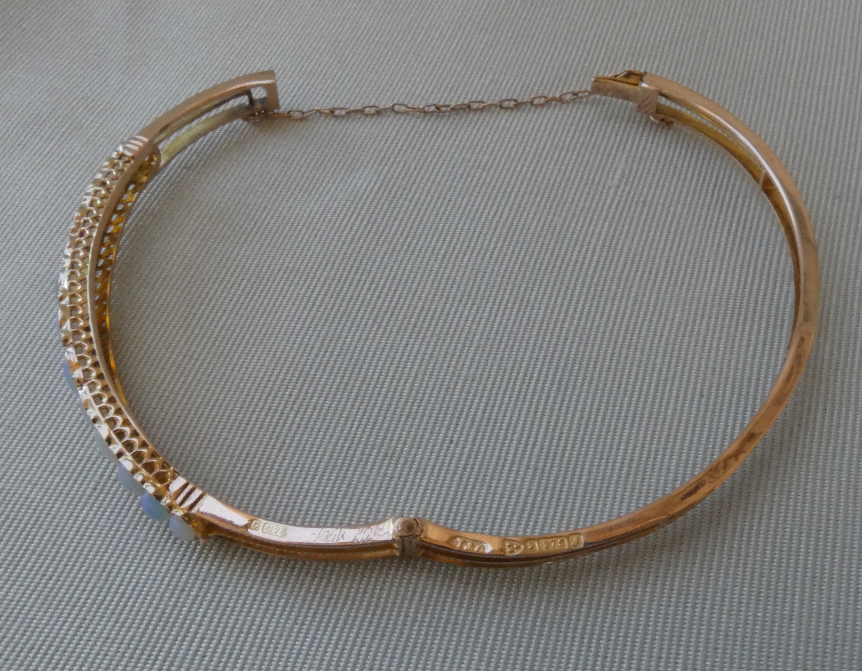 Antique 9ct Gold Opal and Diamond Bangle. Chester Hallmark - Etsy