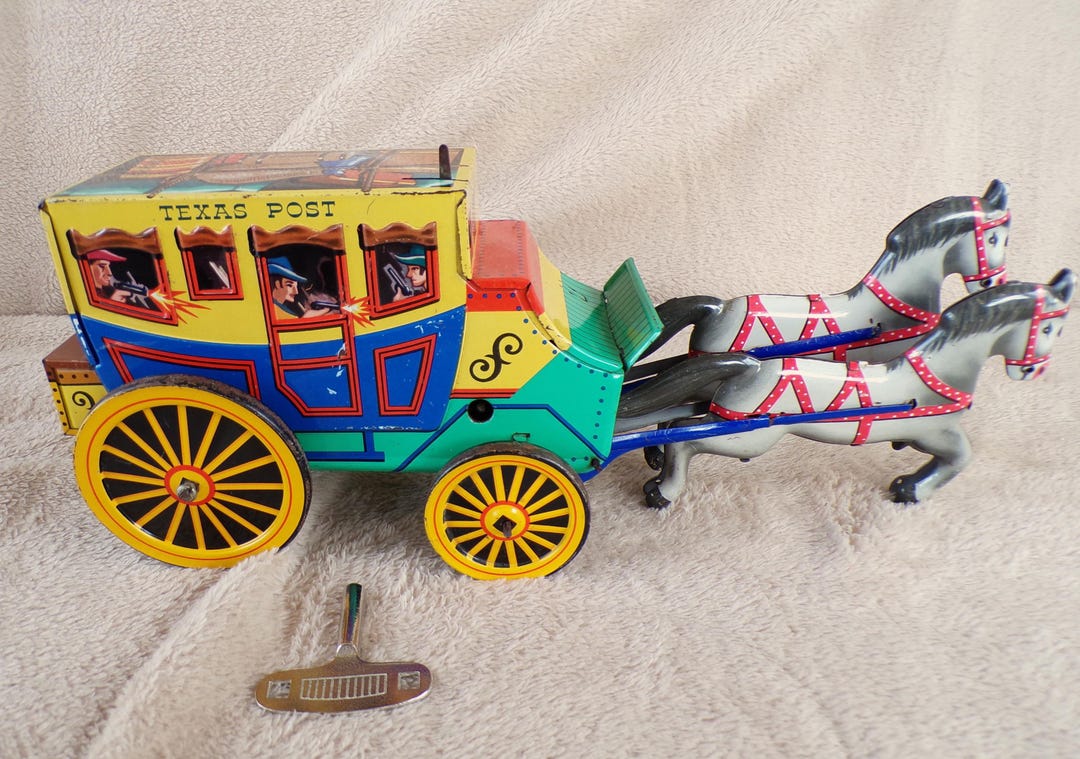 Vintage French Made Tin Plate Toy of a Coach and Horses - Etsy
