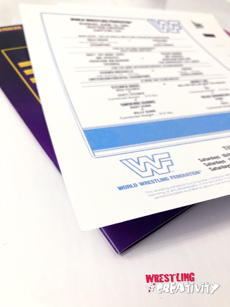 Custom WWF Line-up Sheet Event for Wrestling Program Poster (for Shows ...