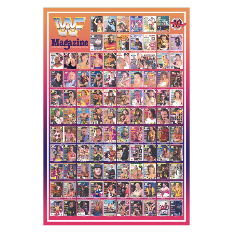 WWF Poster Magazine Covers 10 Year Anniversary 1984-1994 - Etsy