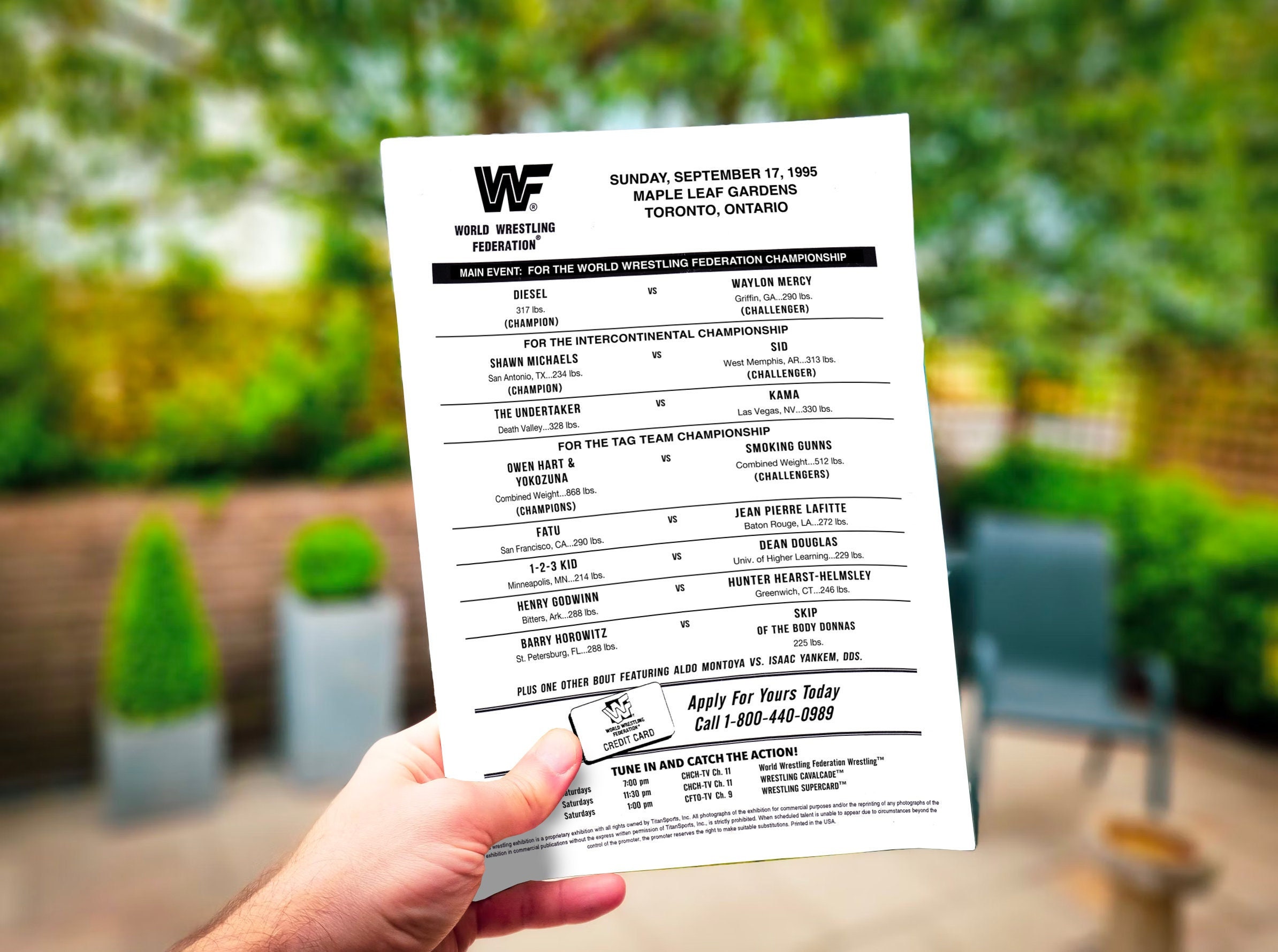 Custom WWF Line-up Sheet Event Wrestling Program (8.5x11" Print) for ...