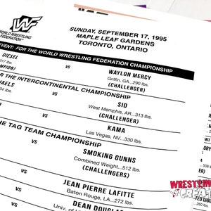 Custom WWF Line-up Sheet Event Wrestling Program (8.5x11" Print) for ...