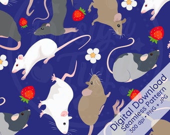 Rat Strawberry Fabric - Etsy