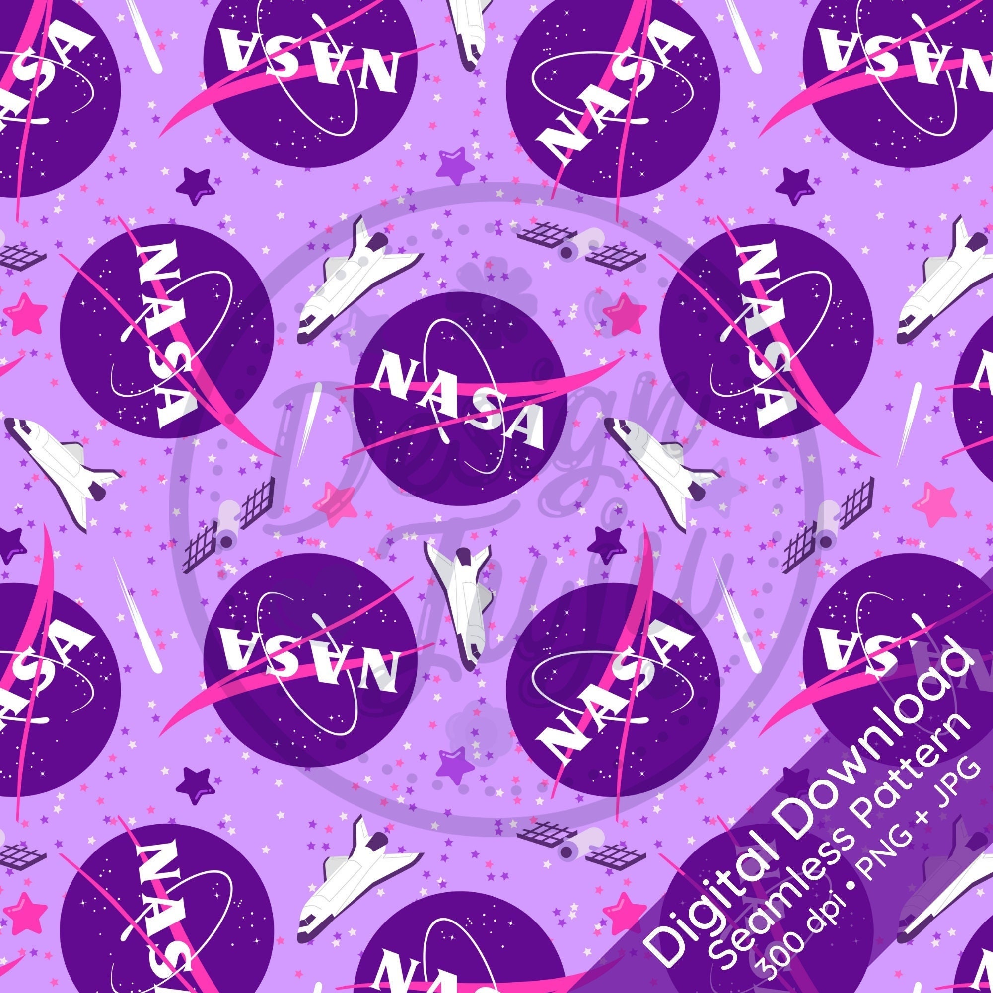 NASA Girls in STEM - Seamless Repeat Pattern for Fabric /digital or ...