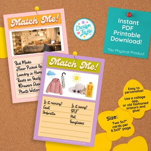 Match Me! - ADHD Visual Check Lists / Reminders - Digital Download for ...