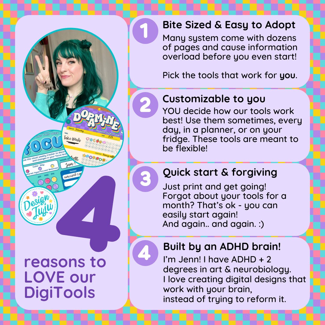 ADHD Weekly Focus Tracker Chart Digital Download for Teens and Adults ...