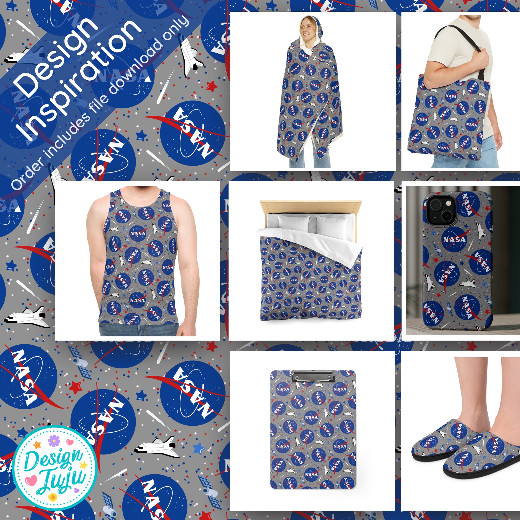 NASA Retro Space STEM Seamless Repeat Pattern for Fabric /digital or ...