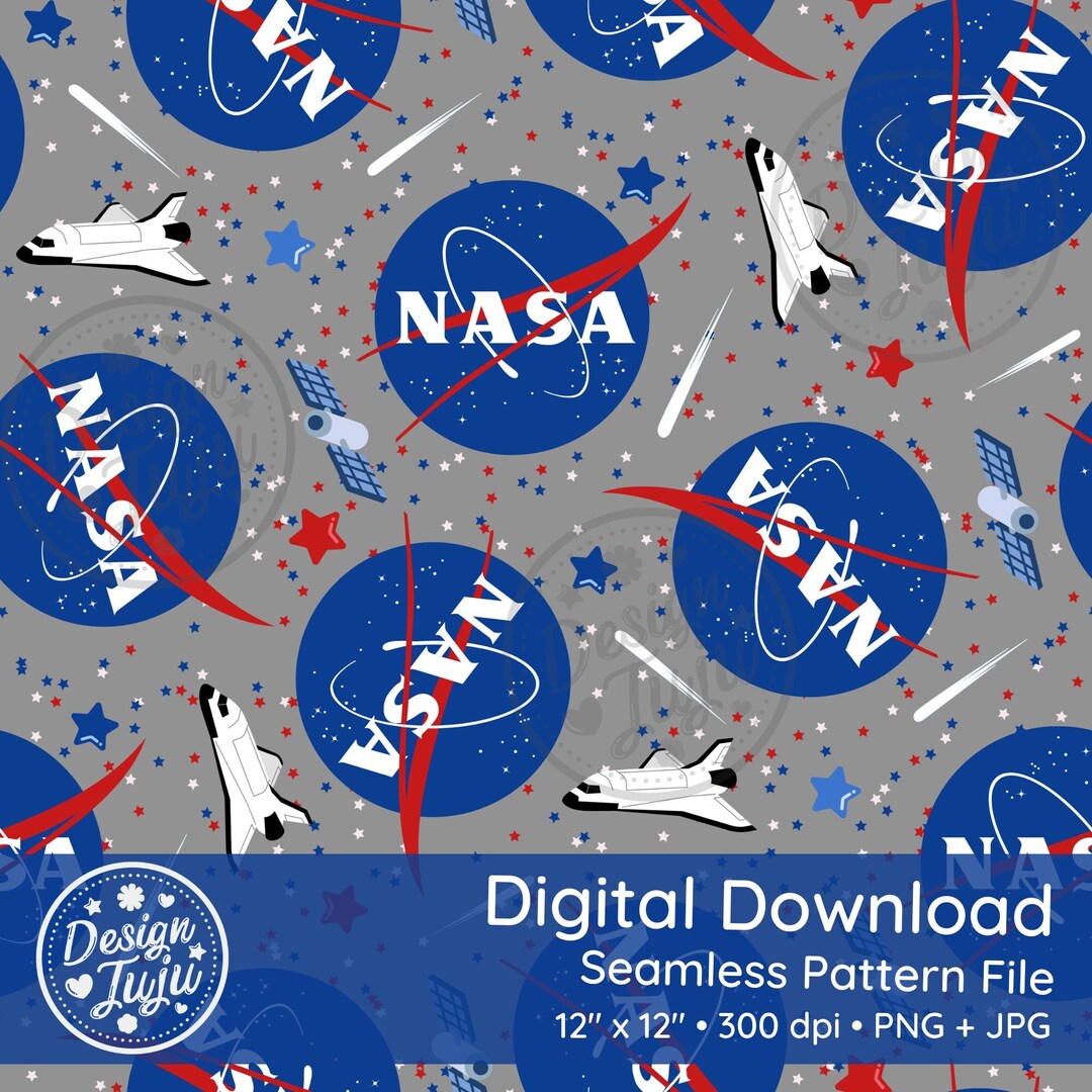 NASA Retro Space STEM - Seamless Repeat Pattern for Fabric /digital or ...