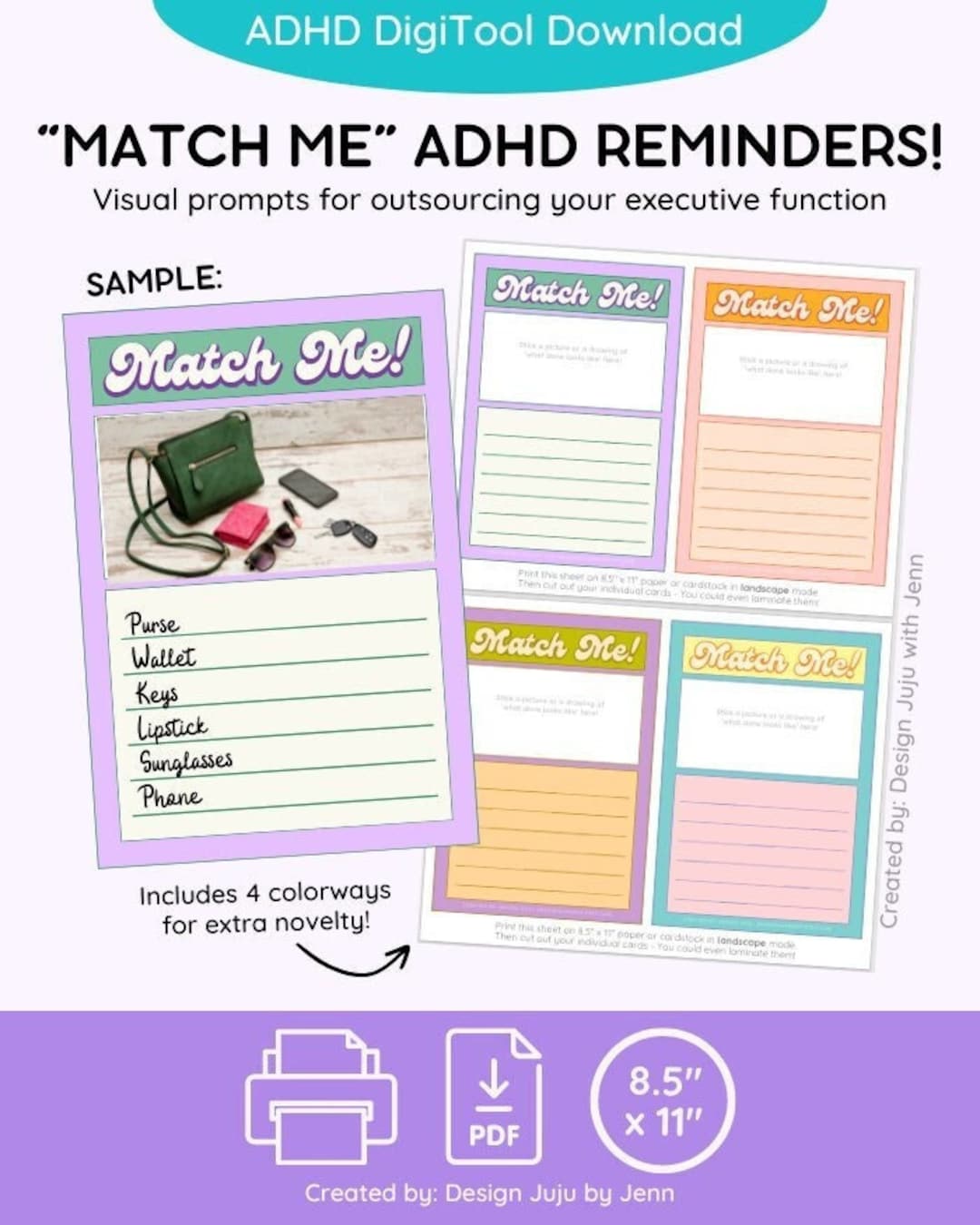 Match Me! - ADHD Visual Check Lists / Reminders - Digital Download for ...