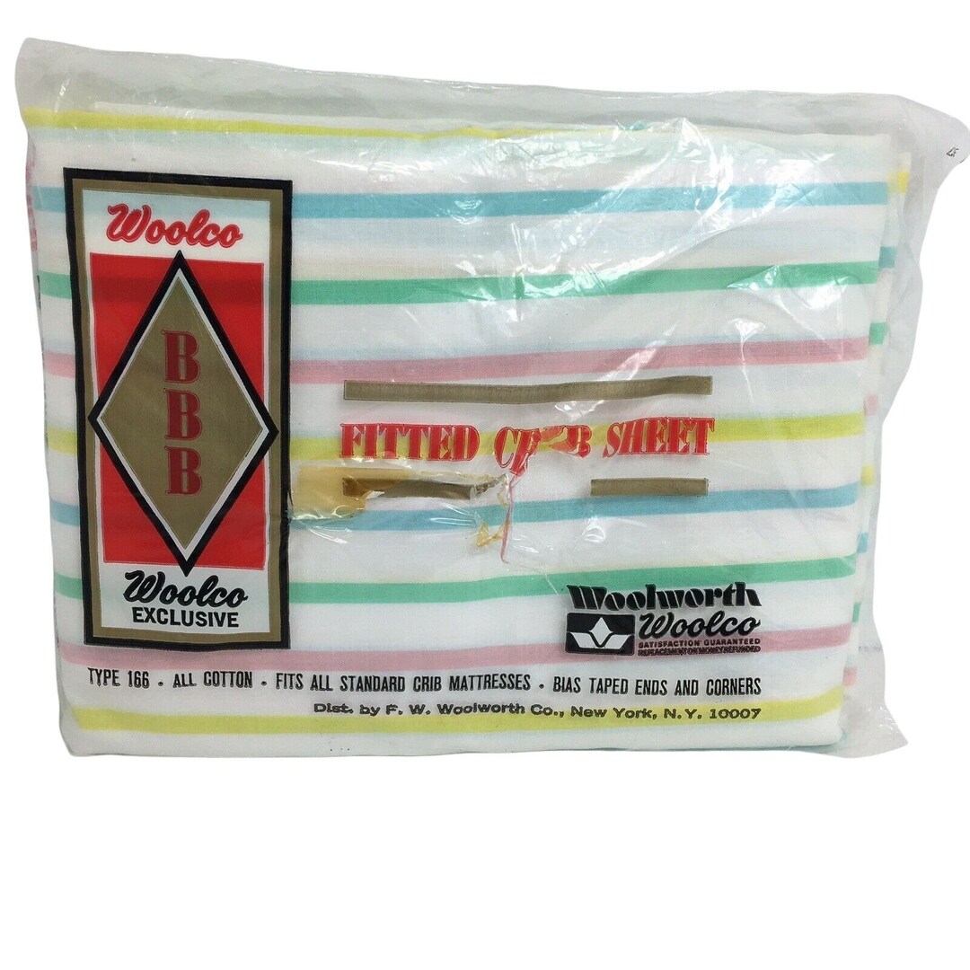 Woolworth Woolco Exclusive Fitted Crib Sheet Vintage Mid Century ...