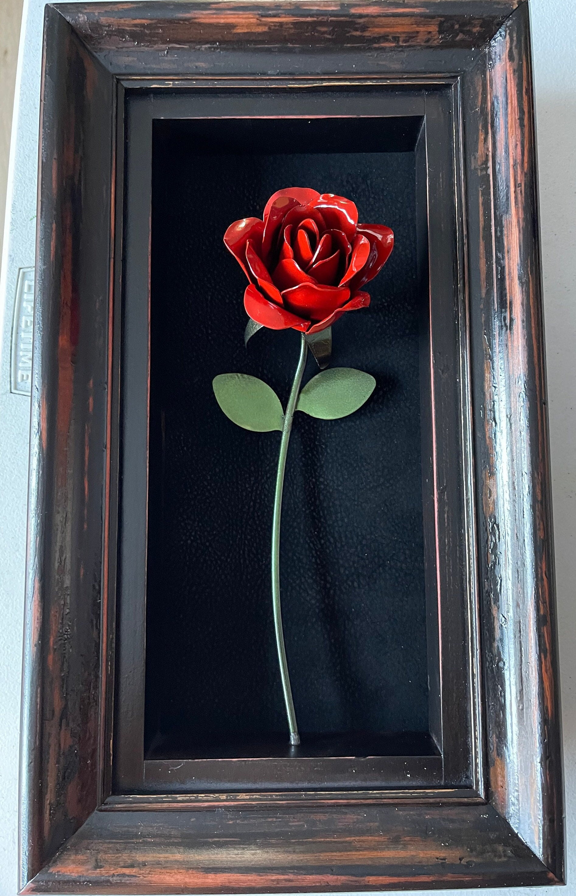 Single Red Spoon Rose Shadowbox - Etsy