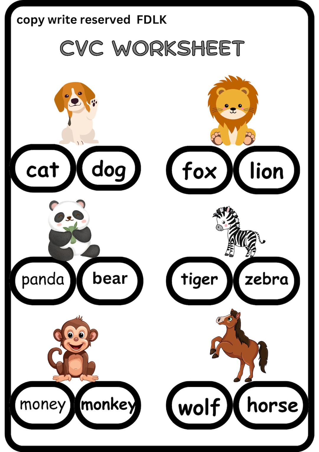 Fun CVC Worksheets for Kids: Animal Adventures Learning Pack - Etsy