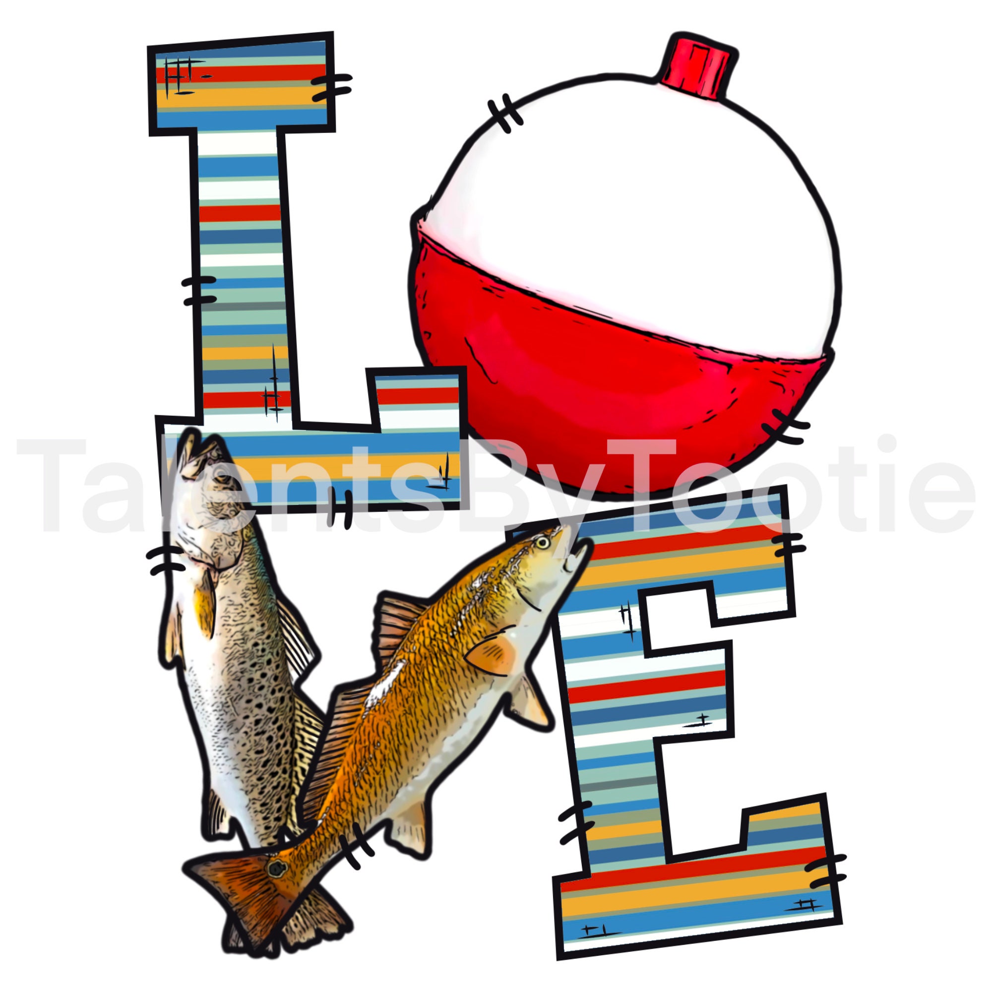 Fishing Love PNG Design - Etsy