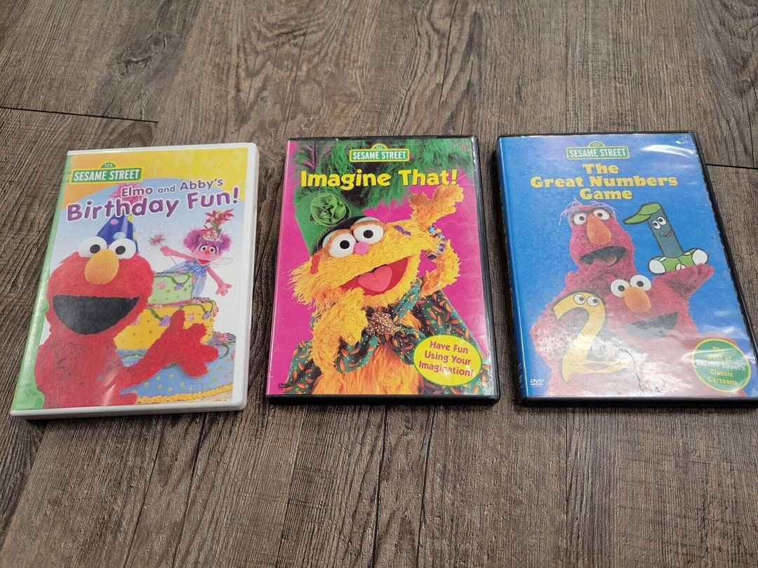 Sesame Street Elmo Zoe Birthday Fun Imagine That Numbers Dvds Lot of 3 ...