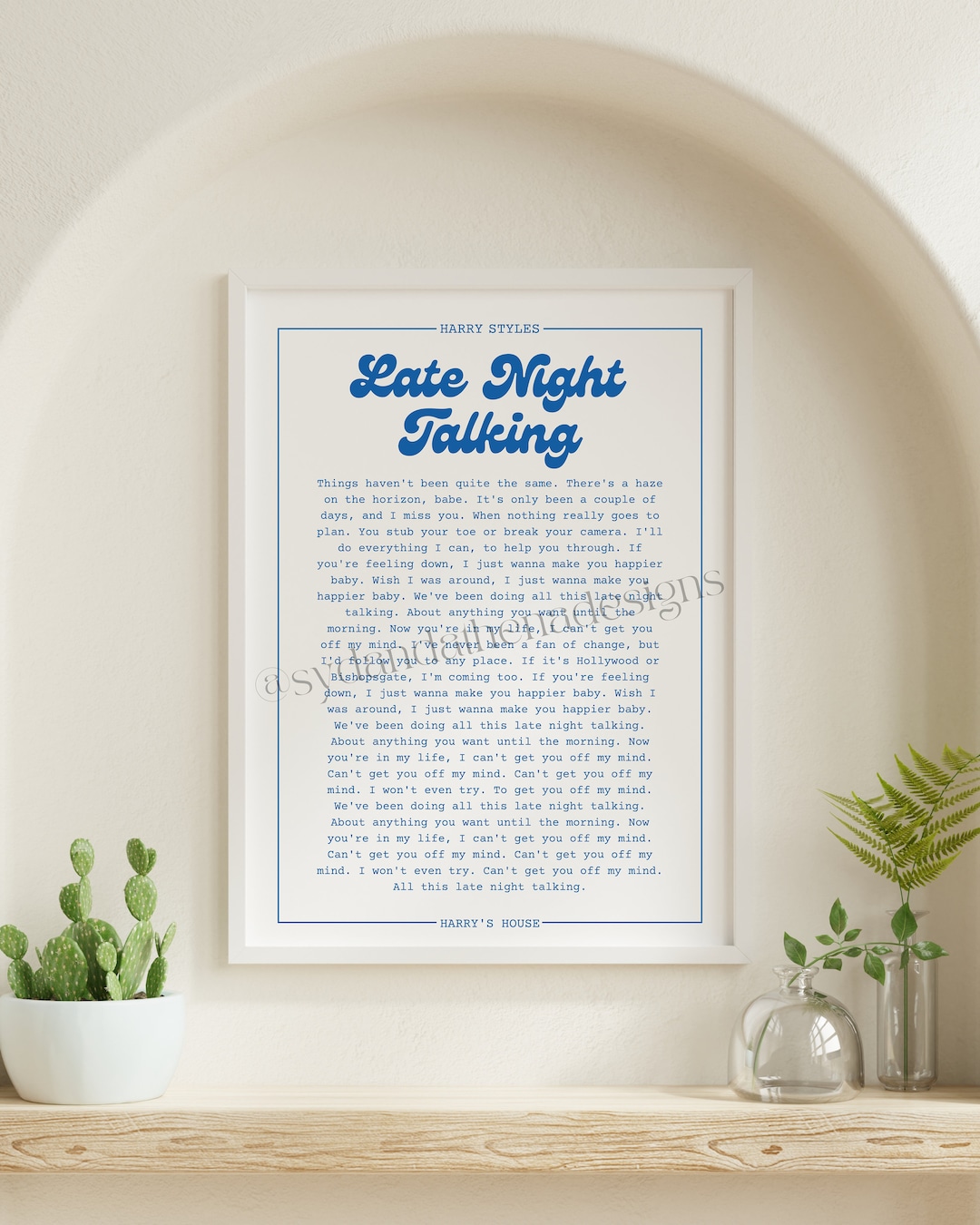 Harry Styles Late Night Talking Lyrics Digital Download - Etsy