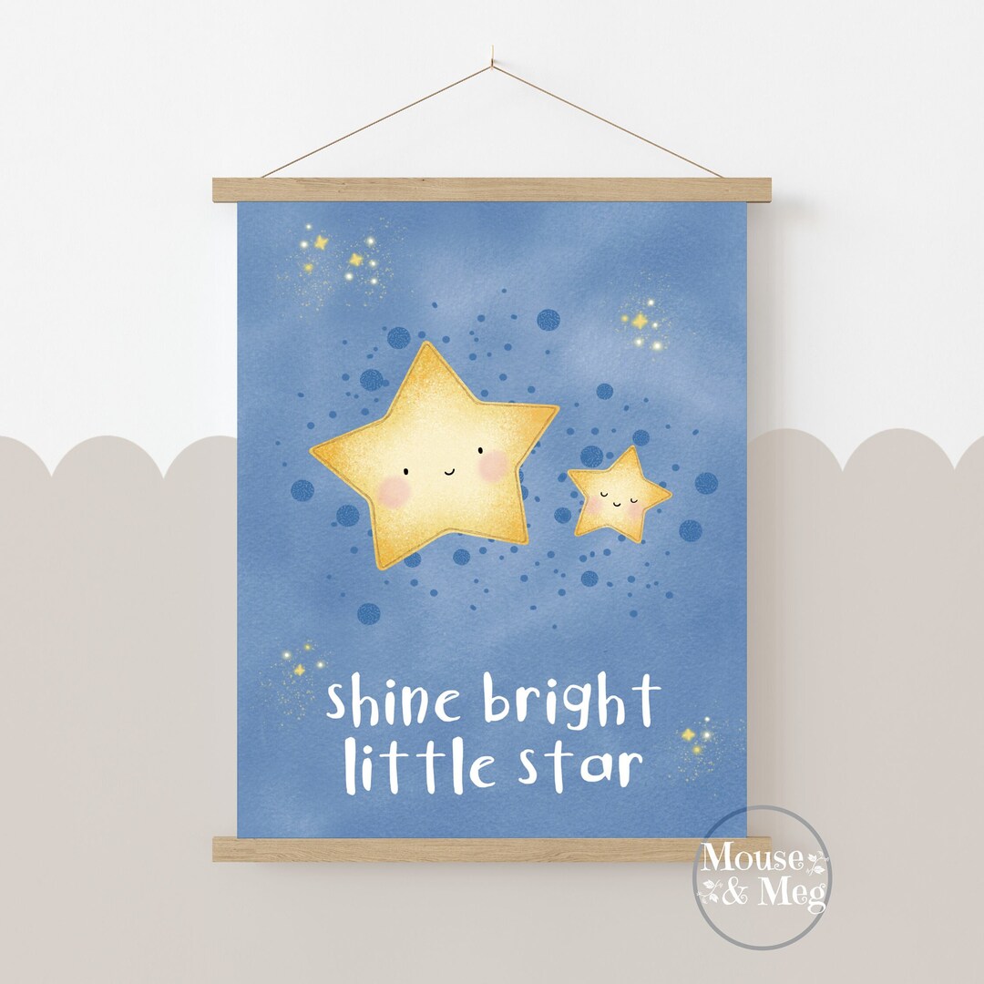 Shine Bright Little Star Print Star Wall Art Nursery Print - Etsy UK