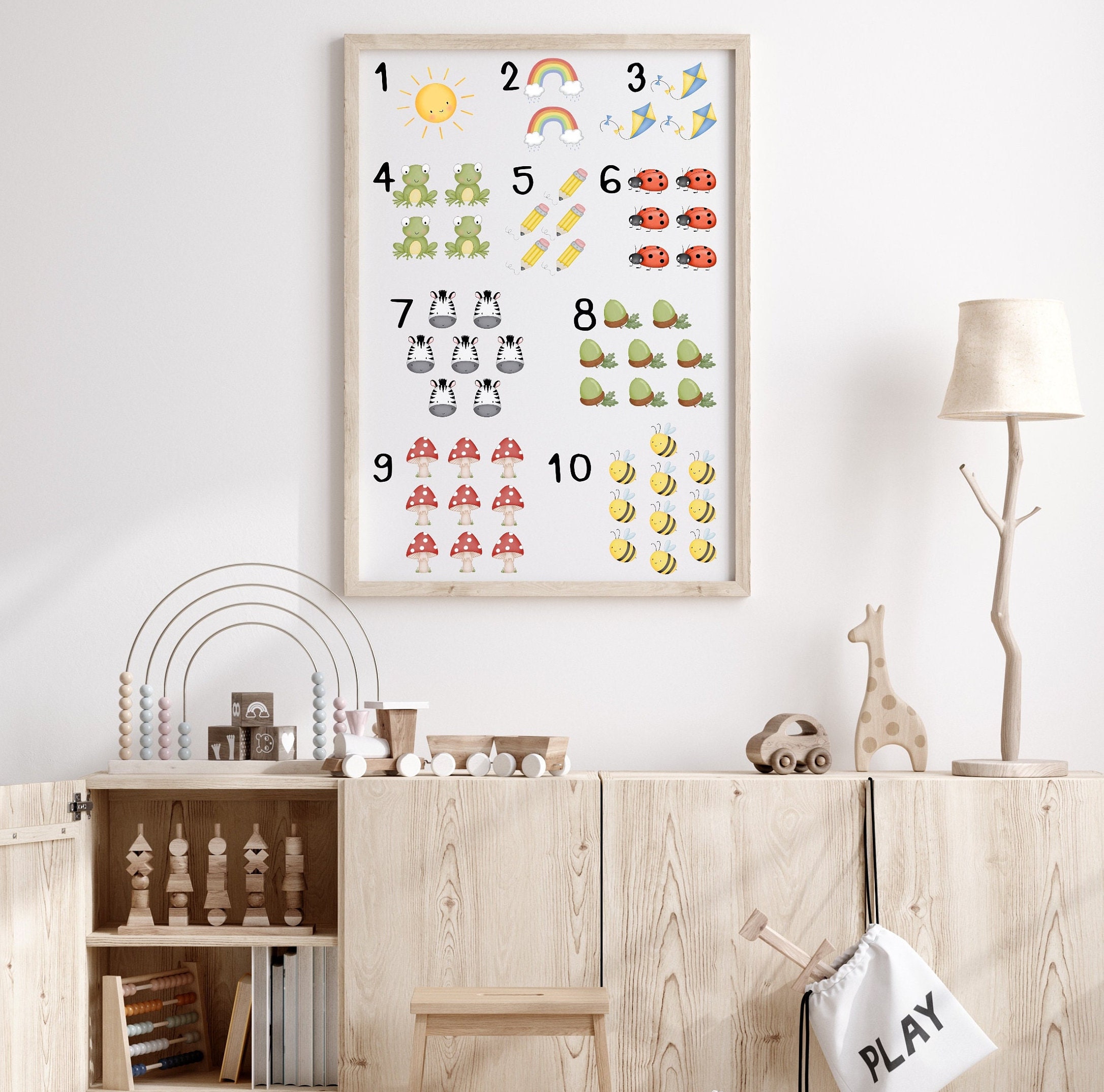 123 Chart Print, Fun & Educational, Wall Art, Children's Print ...