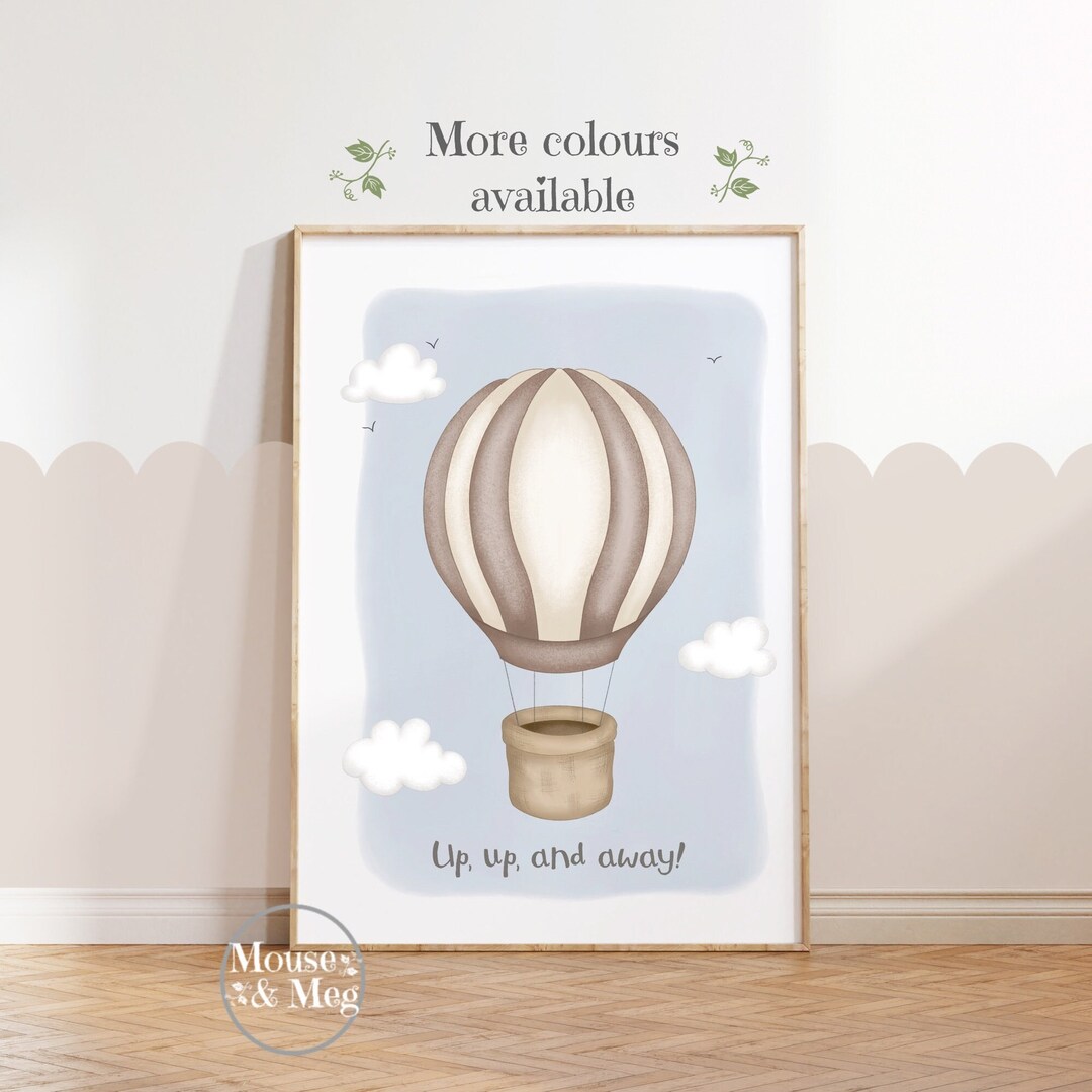 Up, up and Away! - Hot Air Balloon Print, Wall Art, Nursery Print, Kids ...