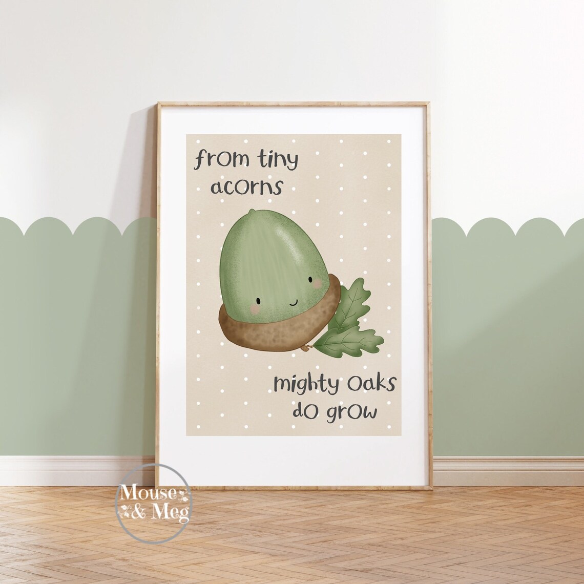 From Tiny Acorns - Woodland Print, Mighty Oaks Quote, Wall Art, Nursery Print, Kids Bedroom ...