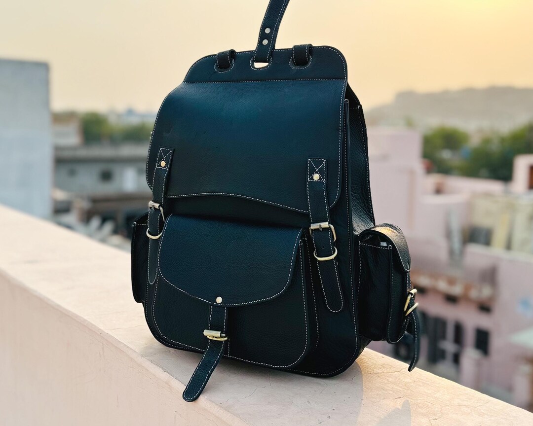 Genuine Leather Backpack for Men Leather Backpack Buffalo Leather ...