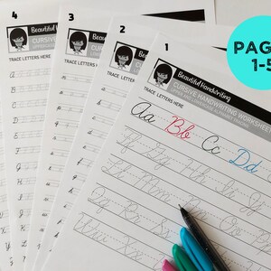 Script Font Hand Lettering Calligraphy Practice Handwriting Lettering ...