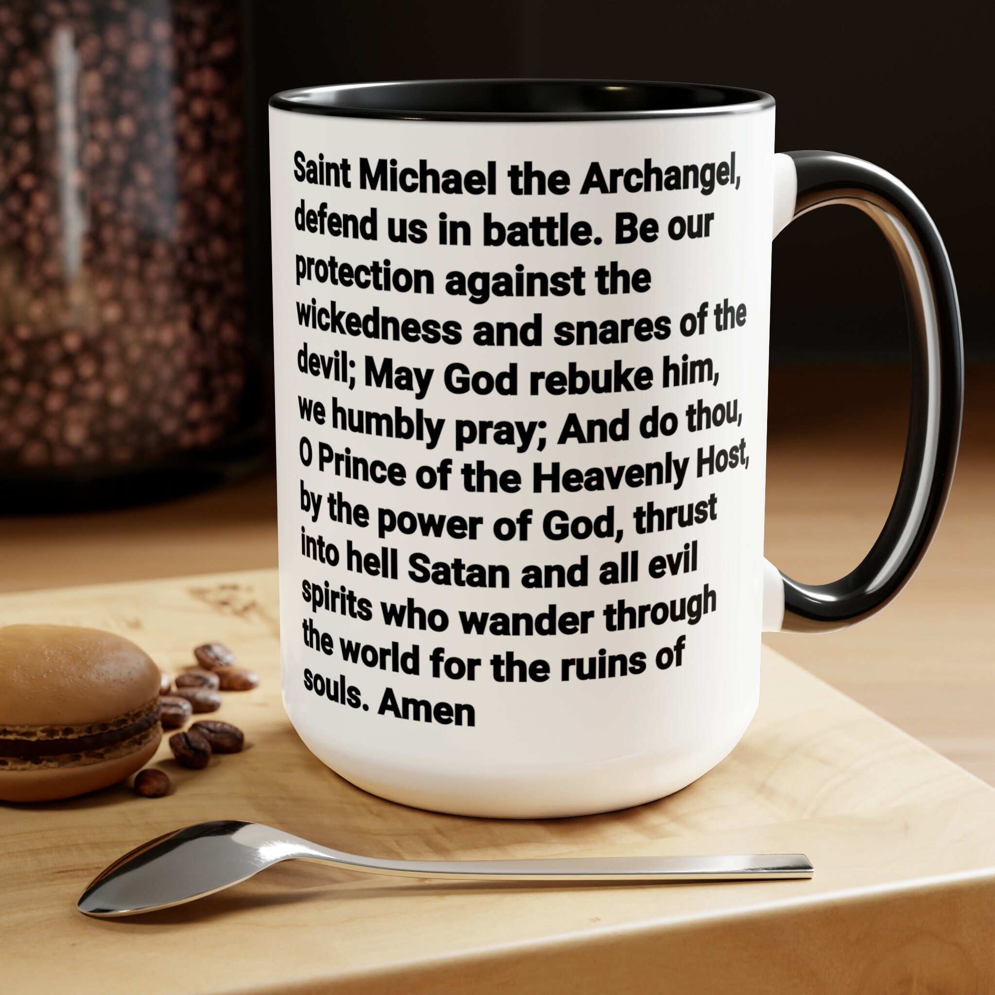 Saint Michael the Archangel Two-tone Coffee Mugs, 15oz - Etsy
