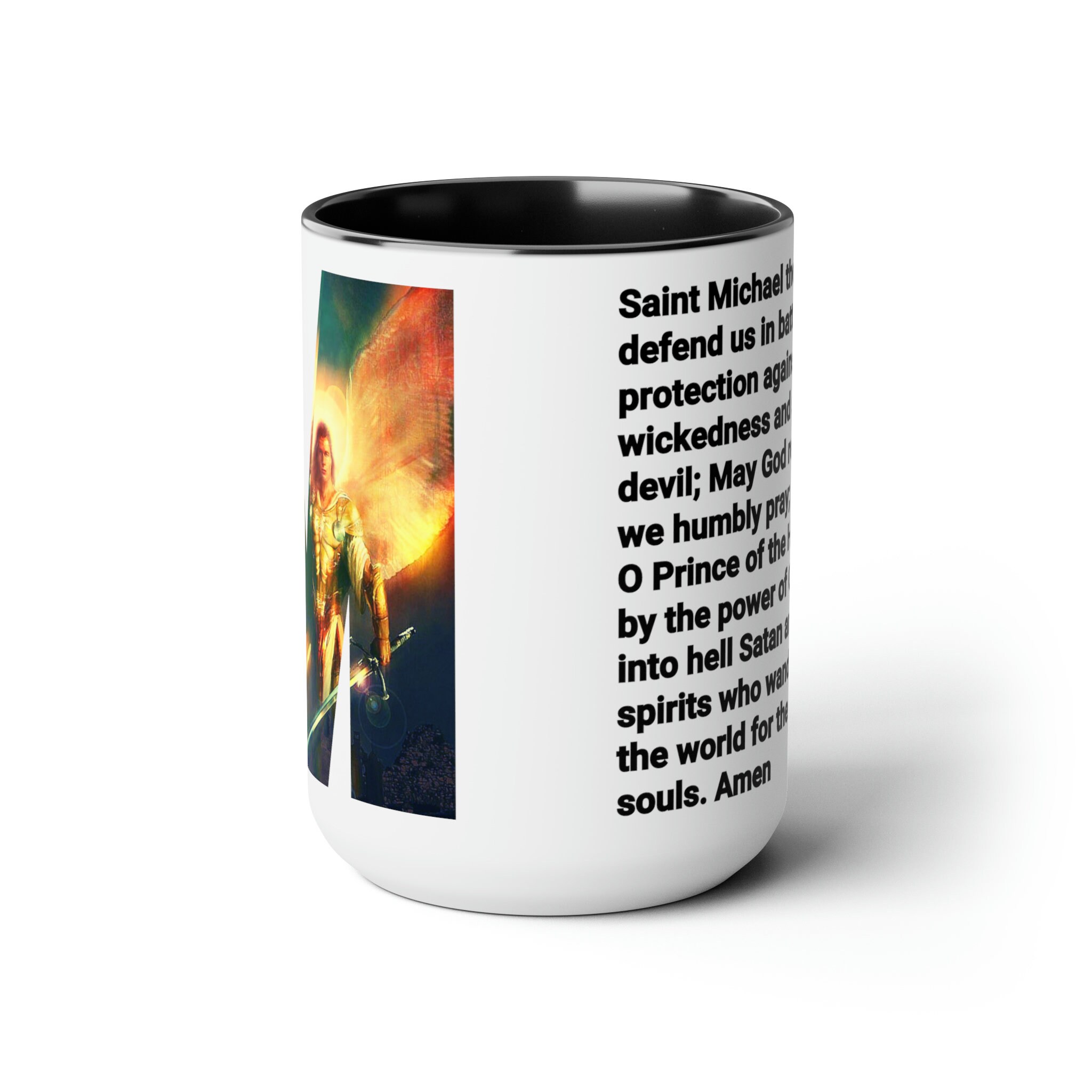 Saint Michael the Archangel - Two-tone Coffee Mugs, 15oz - Etsy