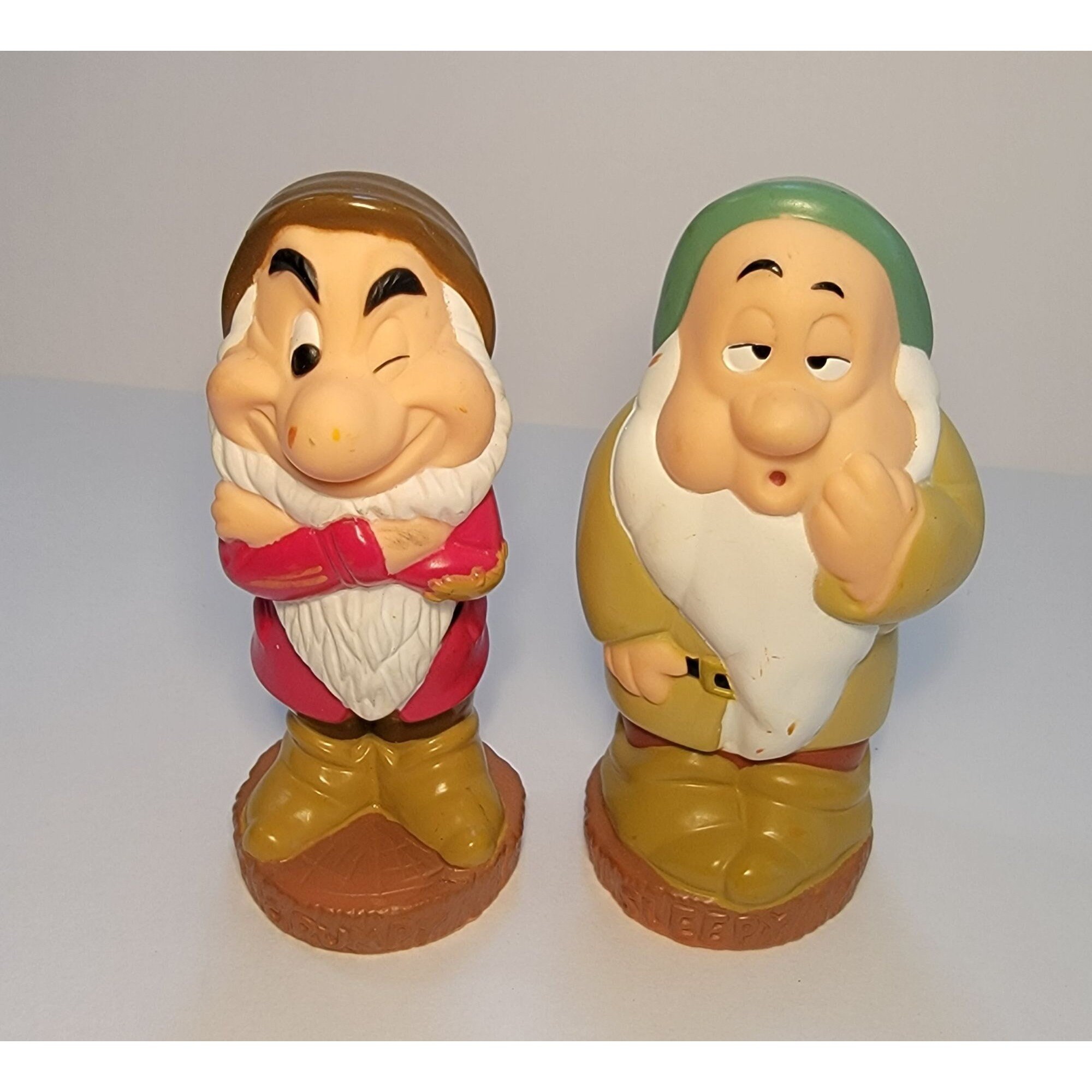 VTG Disney Snow White 7 Dwarfs sleepy & Grumpy Rubber 5 Figure/toy - Etsy