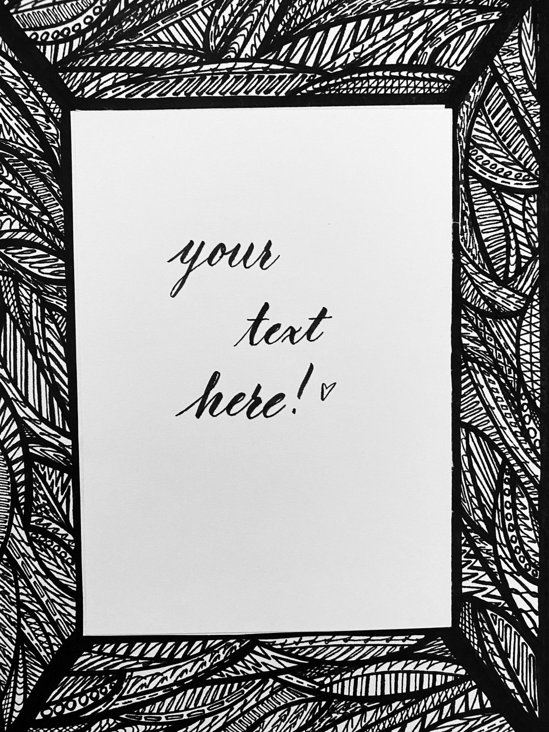 Customizable Text in Pen and Ink Frame - Etsy