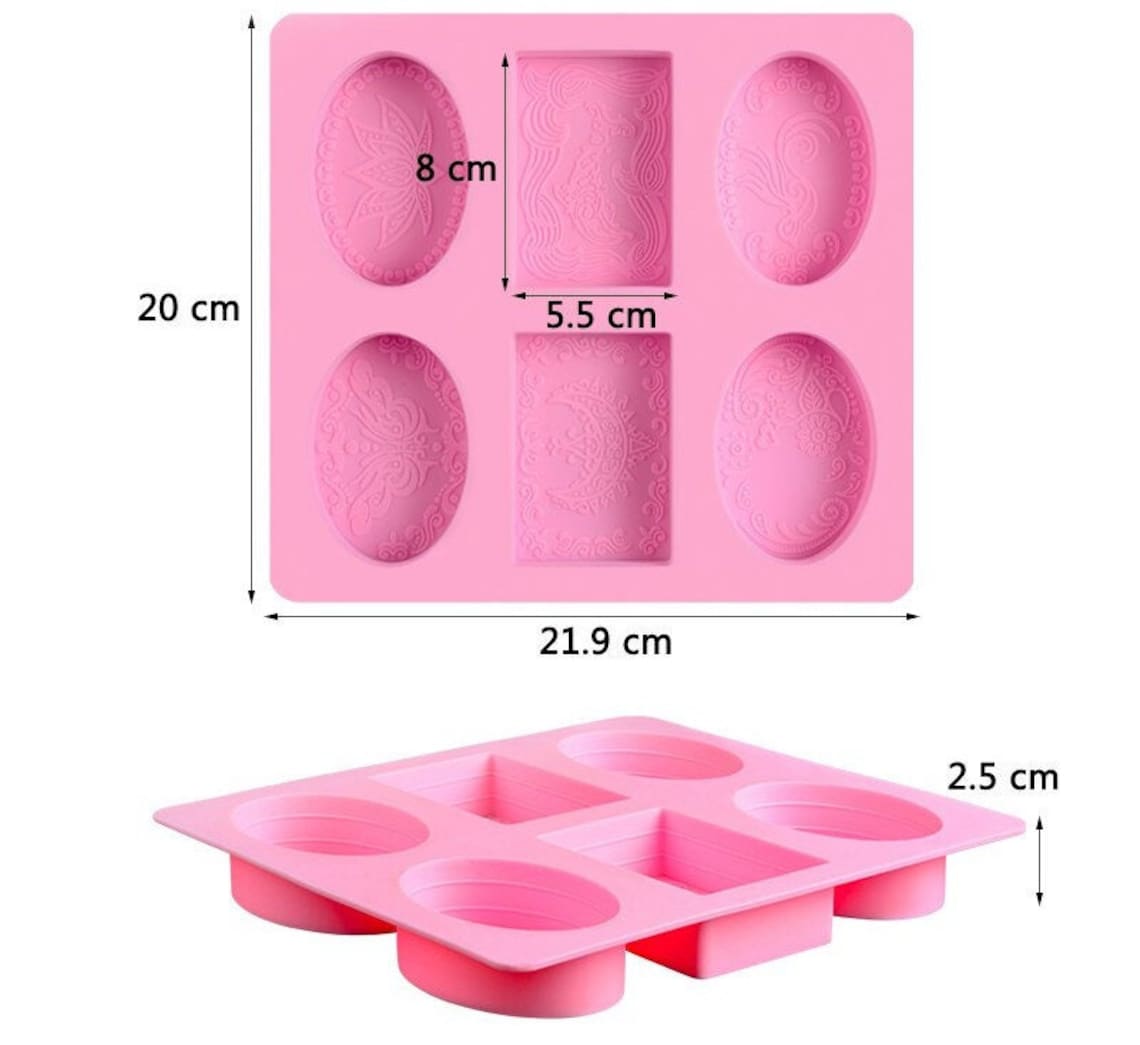 Rectangular Soap Mold, DIY Handmade Soap Making, 6 Cavity Mould, Oval ...