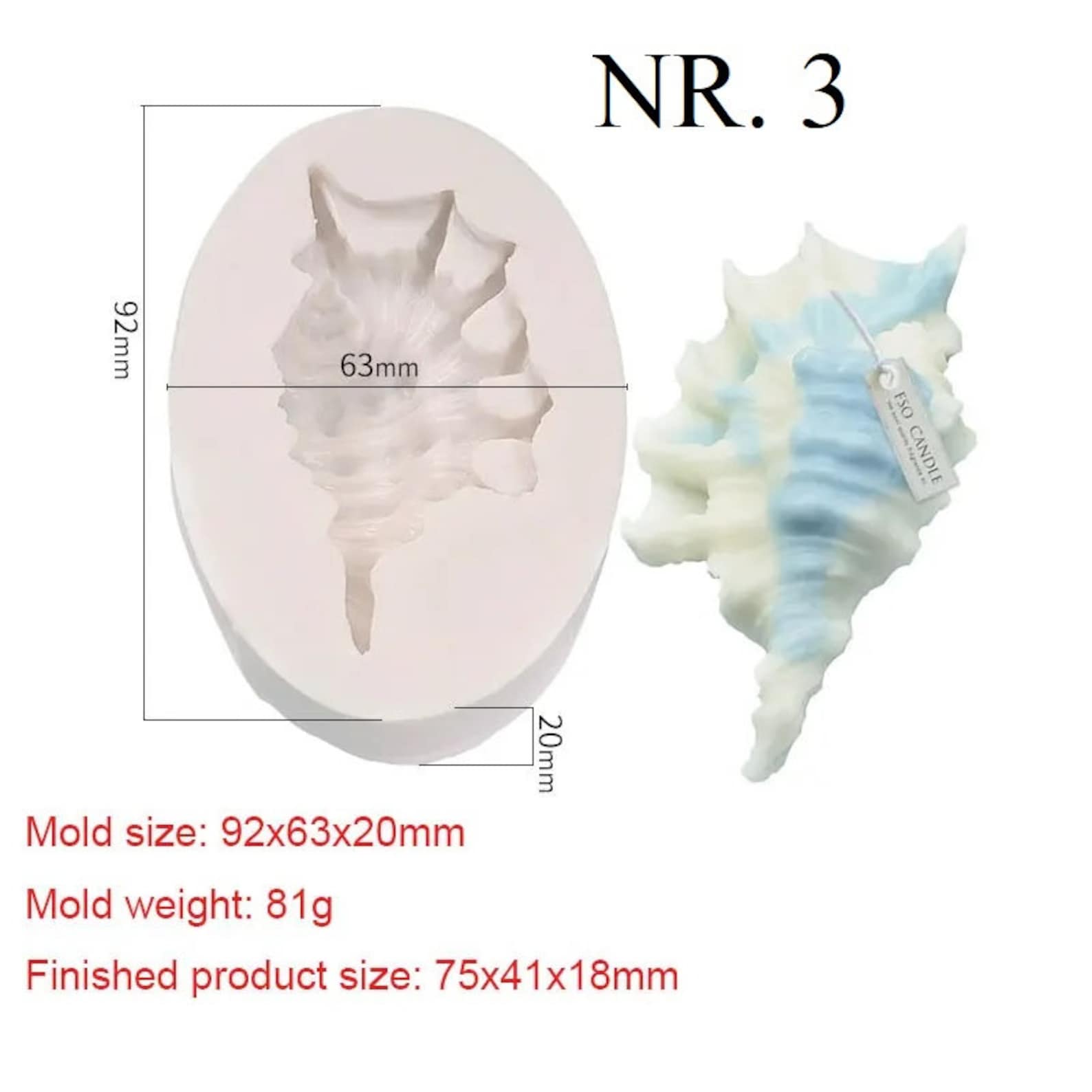 Shell Silicone Mould, Cute Candle Mold, Candle DIY, Handmade Resin Art ...
