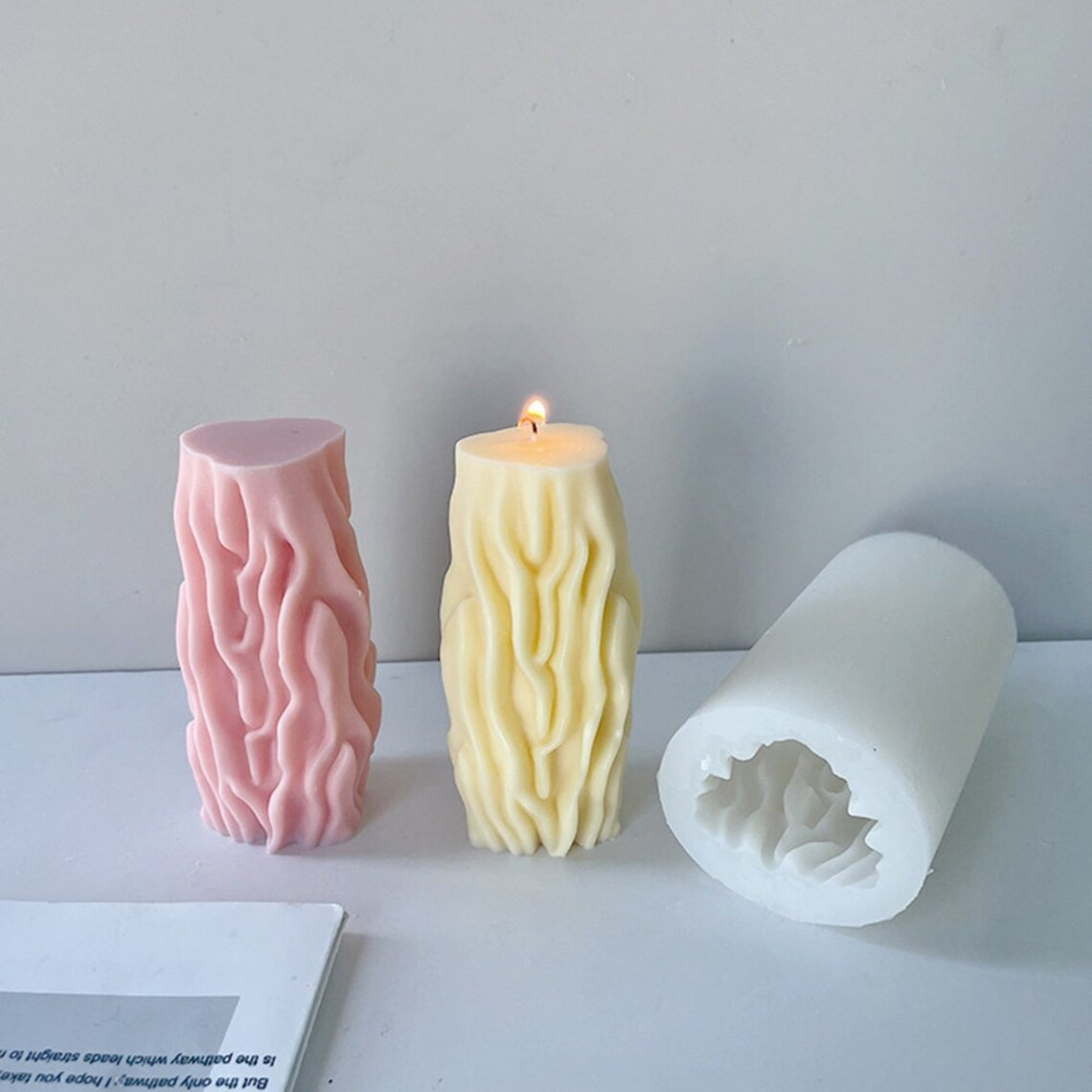 Geometric Silicone Mould, Waves Rhombus Candle Mold, Candle DIY Crafts ...