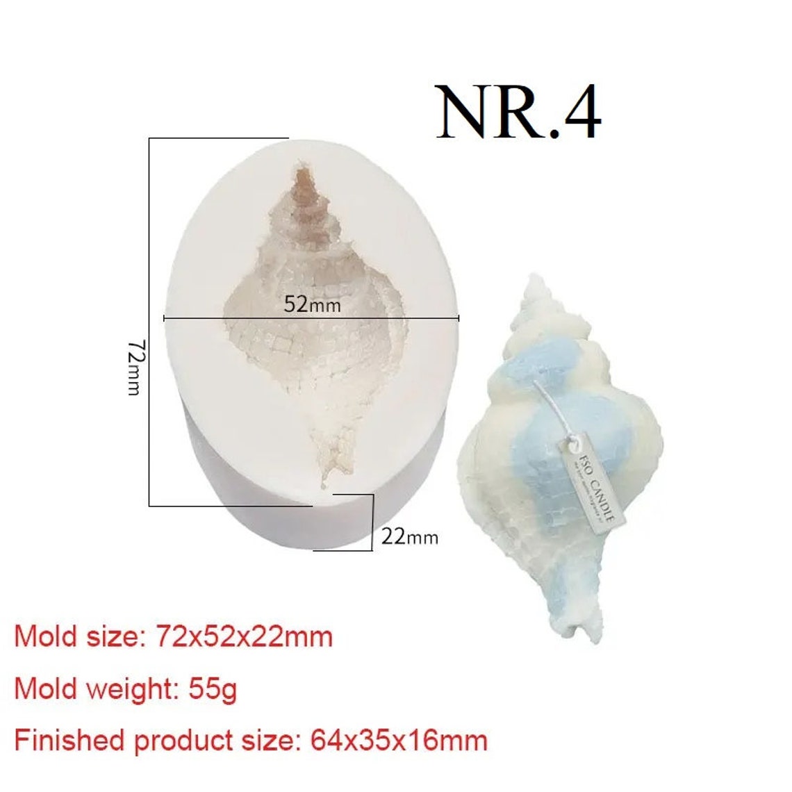 Shell Silicone Mould, Cute Candle Mold, Candle DIY, Handmade Resin Art ...