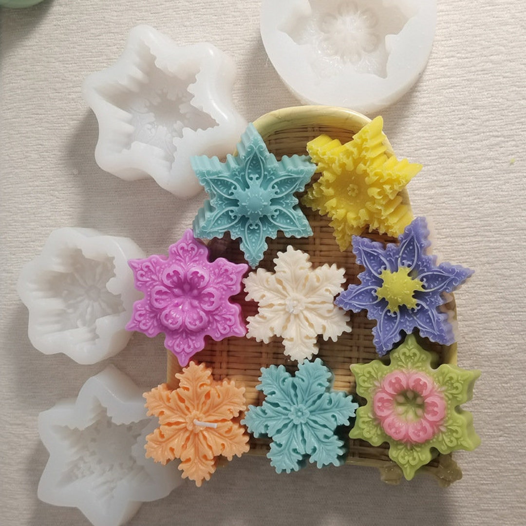 Snowflakes Silicone Mold, Christmas Candle Molds Marry Christmas, DIY 1 ...