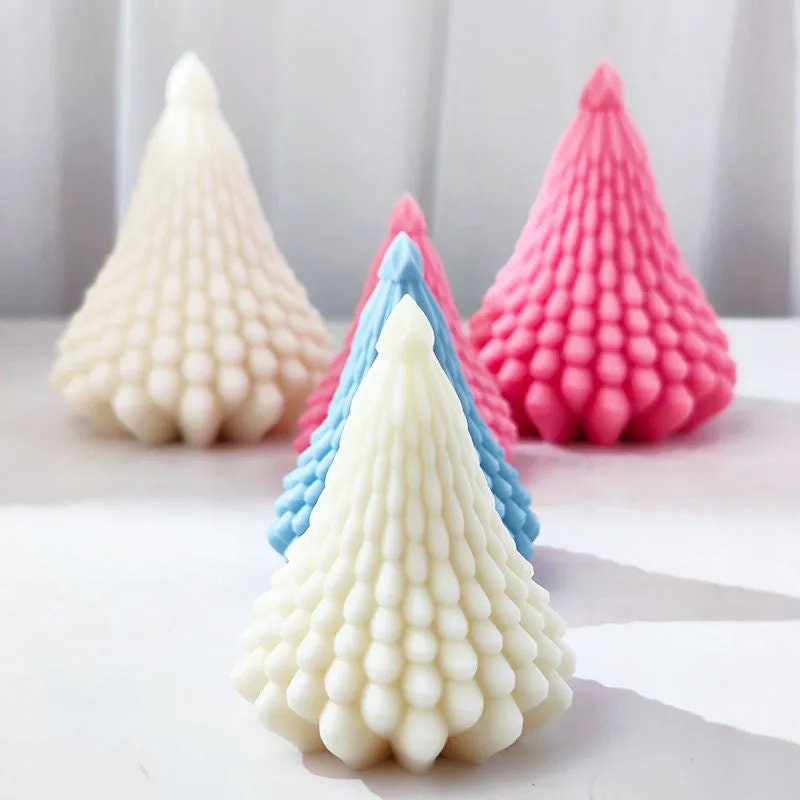 Christmas Tree Mold, Abstract Silicone Geometric Fir Tree Candle Mould ...