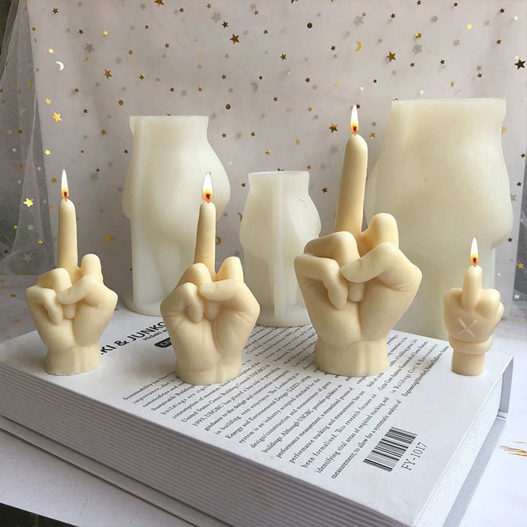 Middle Finger Silicone Mould, Hand Candle Mold, Candle DIY Crafts ...
