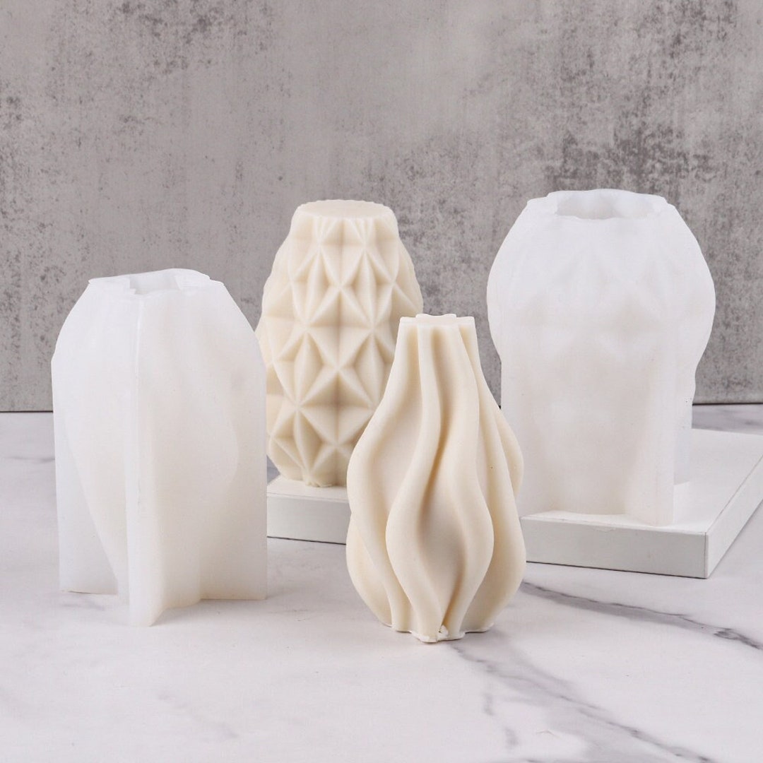 Geometric Silicone Mould, Waves Rhombus Candle Mold, Candle DIY Crafts ...