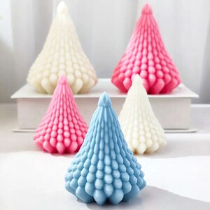 Christmas Tree Mold, Abstract Silicone Geometric Fir Tree Candle Mould ...