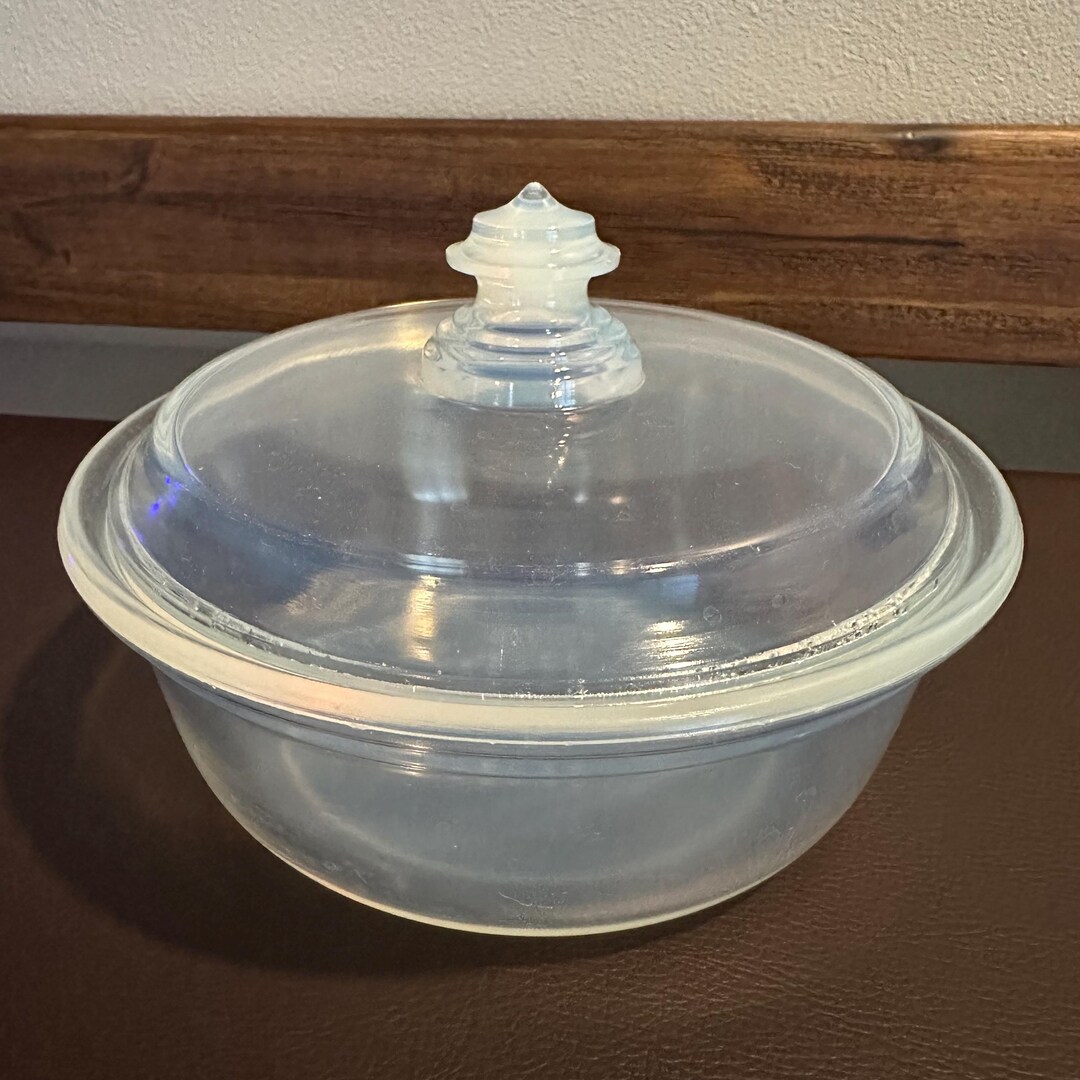 Vintage 20s/30s Fry Pearl Ovenware Clear Opalescent Casserole Dish W ...