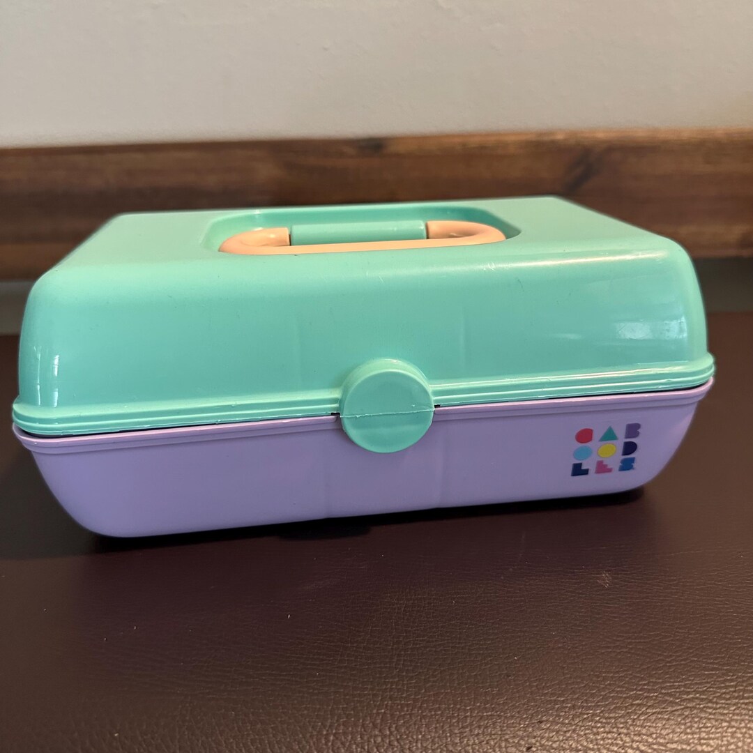 Vintage Mini Caboodles Case Purple Teal & Coral - Etsy