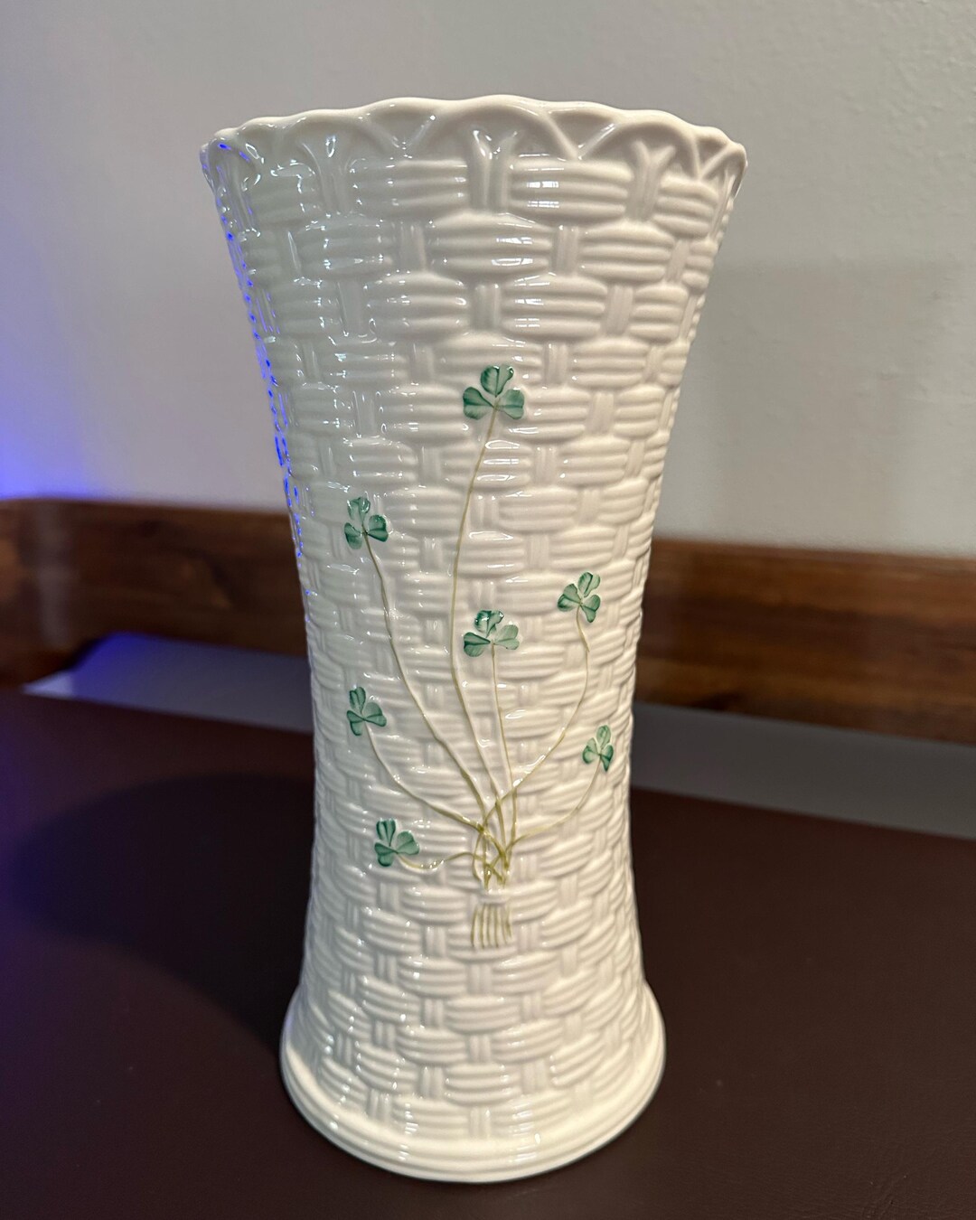 Vintage Belleek Colleen Shamrock Vase 10 Inches - Etsy
