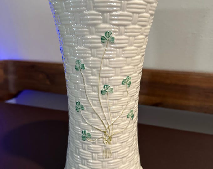 Vintage Belleek Colleen Shamrock Vase 10 Inches - Etsy