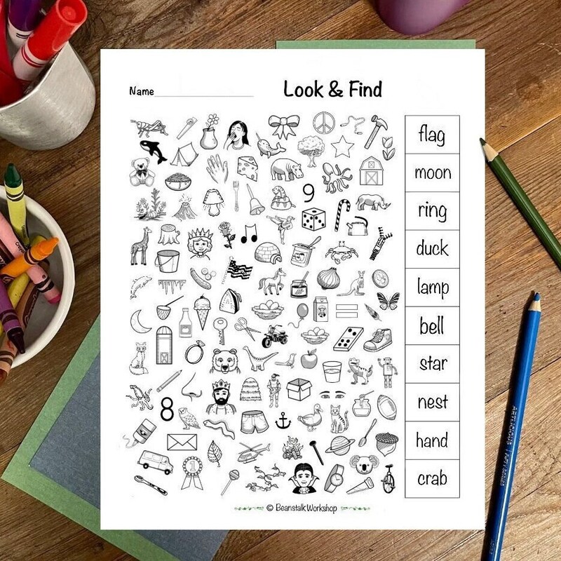 Seek and Find Worksheets - Etsy