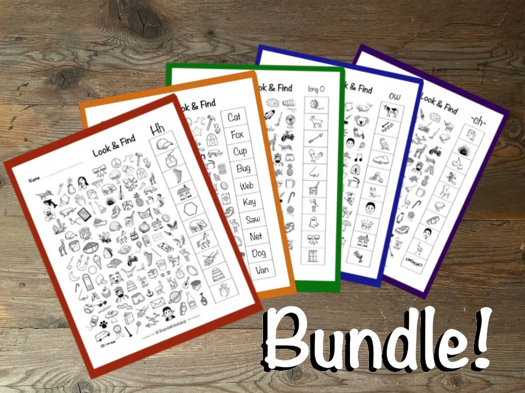 Phonics Look & Find Bundle Pack - Etsy