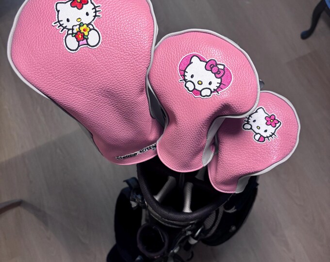 Custom Leather Hello Kitty Golf Head Cover Set - Etsy