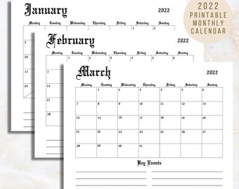 Old English Calendar - Etsy